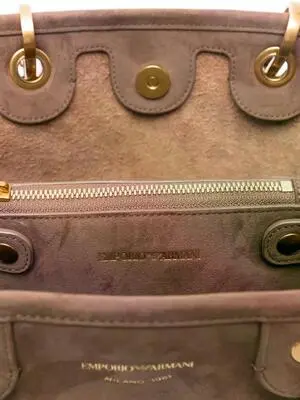 Emporio Armani Suede Tote Bag With Logo