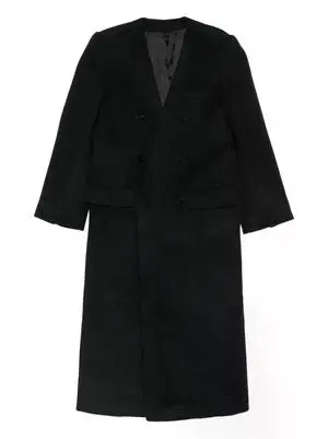 ALAINPAUL Collarless Double-breasted Coat