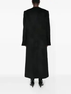 ALAINPAUL Collarless Double-breasted Coat