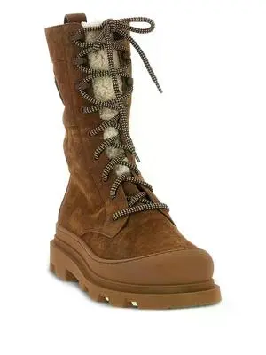 Moncler Vera High Shearling Lace-up Boots