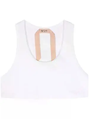 N°21 Jersey Crop Top - White