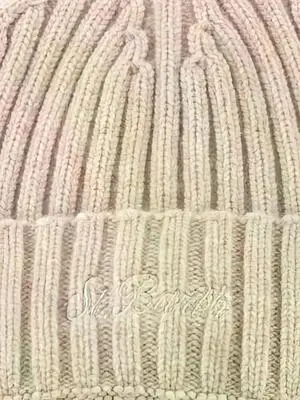 MC2 SAINT BARTH Embroidered Ribbed Beanie - Neutrals