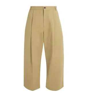Studio Nicholson Cotton Twill Pleated Trousers - Beige