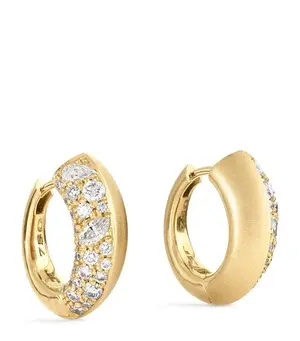 JADE TRAU Yellow And Diamond Frankie Huggie Earrings - Gold