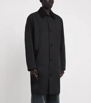 424 Leather-trimmed Trench Coat