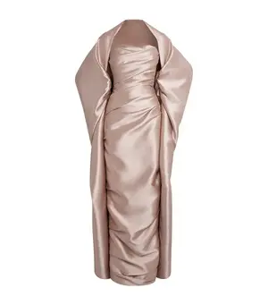 MARMAR HALIM Draped Mikado Gown