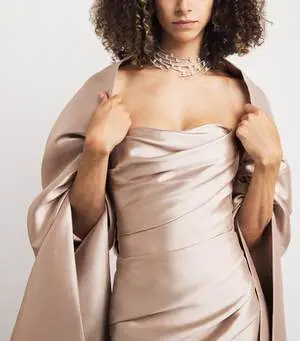 MARMAR HALIM Draped Mikado Gown