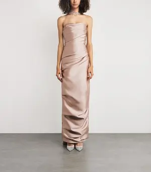 MARMAR HALIM Draped Mikado Gown