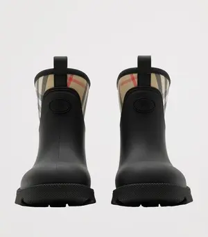 Burberry Rubber Nova Check Rain Boots - Black