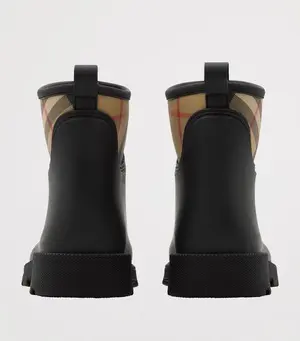 Burberry Rubber Nova Check Rain Boots - Black