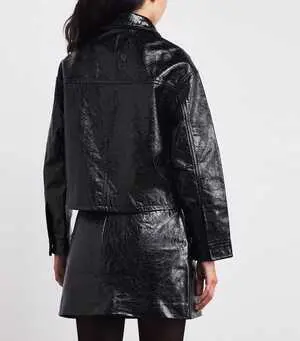 Claudie Pierlot Cropped Leather Jacket