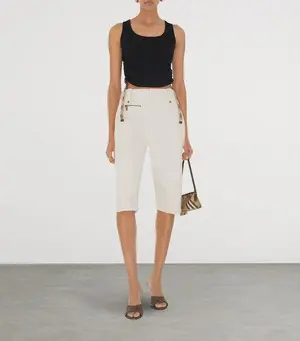 Burberry Cotton-blend Gathered Tank Top - Black