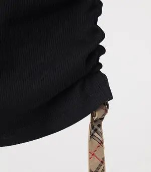 Burberry Cotton-blend Gathered Tank Top - Black