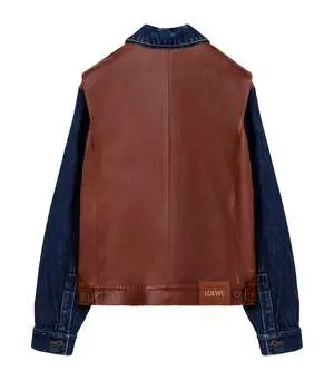 Loewe Leather-denim Hybrid Jacket