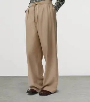 Loewe Wool-cashmere Blend Pleated Trousers