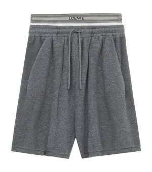 Loewe Waistband-detail Wool-blend Shorts