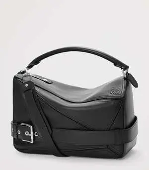 Loewe Leather Puzzle Biker Top-handle Bag - Black