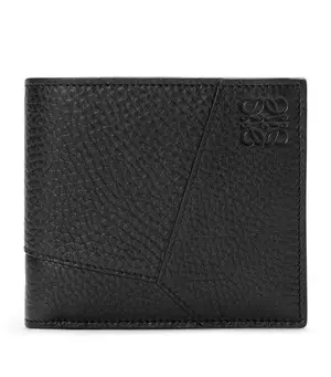 Loewe Grained Leather Puzzle Edge Wallet - Black