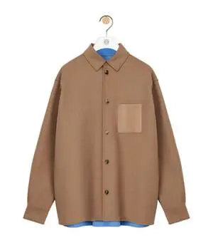 Loewe Wool-cashmere Anagram Overshirt - Brown
