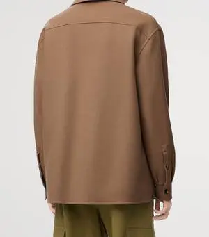 Loewe Wool-cashmere Anagram Overshirt - Brown