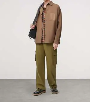 Loewe Wool-cashmere Anagram Overshirt - Brown