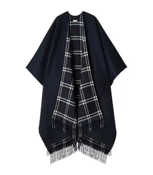 Burberry Wool-cashmere Reversible Cape - Blue