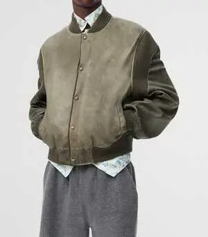 Loewe Nappa Leather Bomber Jacket - Green
