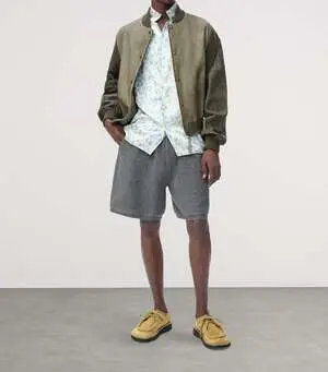 Loewe Nappa Leather Bomber Jacket - Green