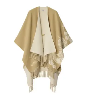 Burberry Wool-cashmere Ekd Cape - Beige