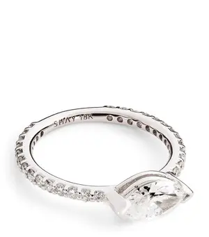 Shay 18k Gold Diamond Marquise Pinky Ring - White