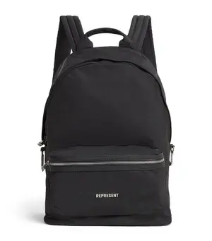 REPRESENT Nylon Logo Backpack - Black