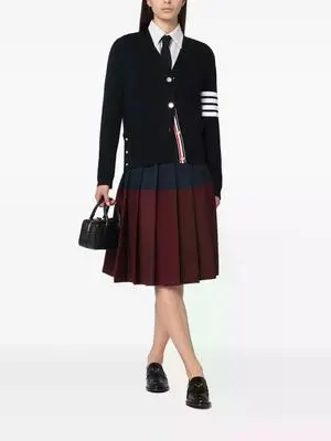 Thom Browne Wool V-neck Cardigan With 4-bar Stripe Detailing