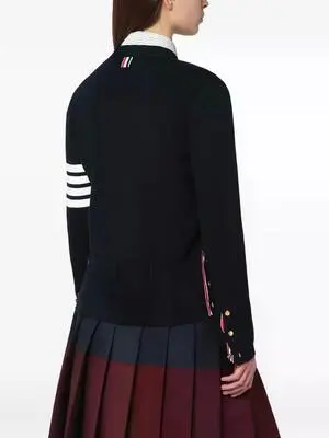 Thom Browne Wool V-neck Cardigan With 4-bar Stripe Detailing