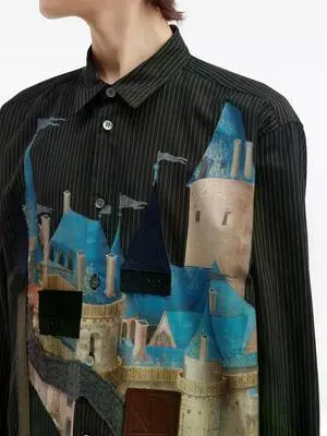 KHOKI Striped Castle-detail Shirt