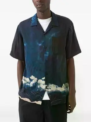 MAHARISHI 6230 Boro Crane Graphic Shirt - Blue