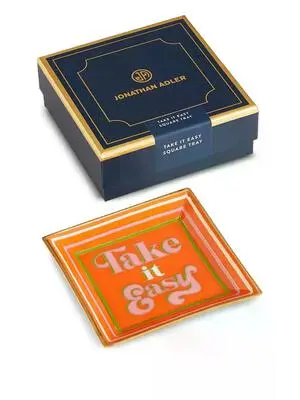 Jonathan Adler Take It Easy Square Tray - Orange