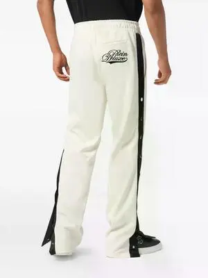 Philipp Plein Button-fastening Side-stripe Track Pants