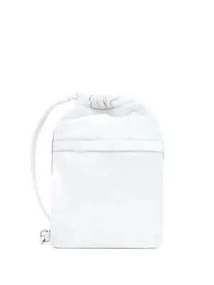 Giorgio Armani Medium Drawstring Shoulder Bag - White