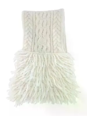 Moncler Cable-knit Fringed Scarf - Neutrals