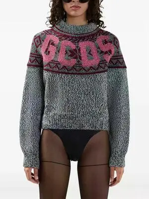 Gcds Logo-embellishment Sweater - Grey