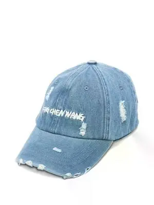 FENG CHEN WANG Distressed Denim Cap - Blue