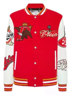 Philipp Plein Patch Varsity Bomber Jacket