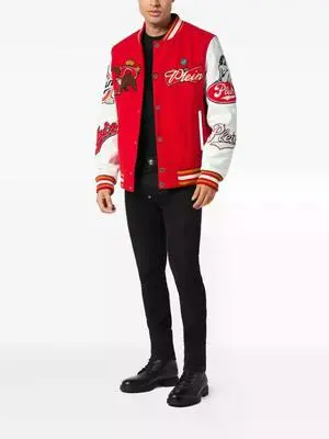 Philipp Plein Patch Varsity Bomber Jacket