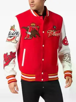 Philipp Plein Patch Varsity Bomber Jacket