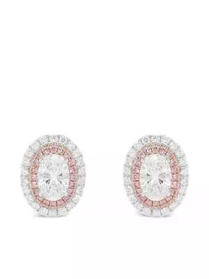HYT JEWELRY 18k White And Rose Gold Diamond Earrings - Silver