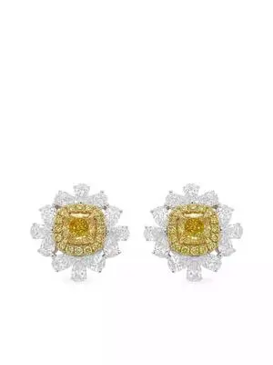 HYT JEWELRY 18k Gold Diamond Earrings - Silver