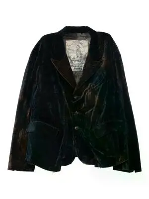 ZIGGY CHEN Gathered Velvet Blazer