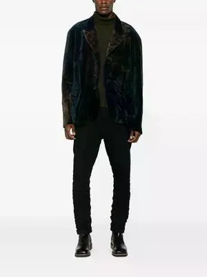 ZIGGY CHEN Gathered Velvet Blazer