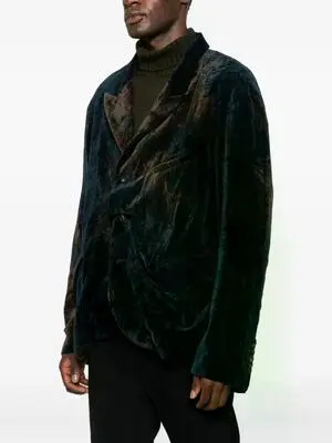 ZIGGY CHEN Gathered Velvet Blazer