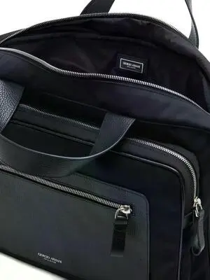 Giorgio Armani Panelled Briefcase With Logo Stamp